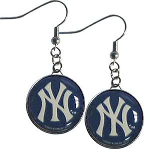 Amazon.com : MLB New York Yankees Charm Dangle Earrings : Sports Fan ...