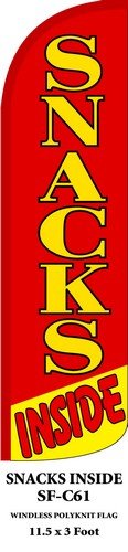 Snacks Inside Feather Flags Banner Sign Same Day Ship : Amazon.in ...