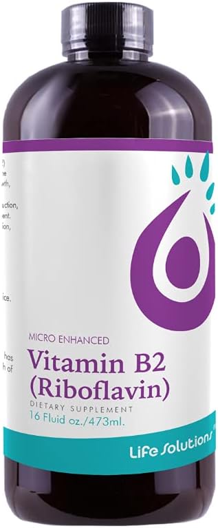 Amazon.com: Life Solutions Vitamin B2 - Liquid Dietary Supplement with 50mg Riboflavin Per ...