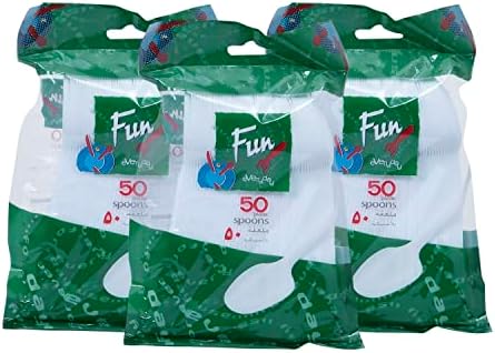 Fun Promopack Disposable Plastic Spoon Set 6.5 Inch - White - Pack Of ...