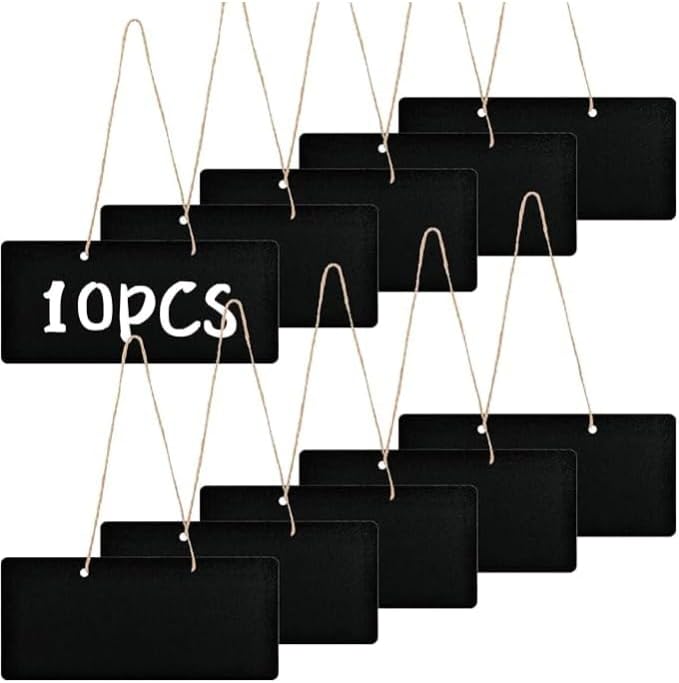10 pcs Small Hanging Chalk Board Sign, Mini Hanging Chalkboard Sign ...
