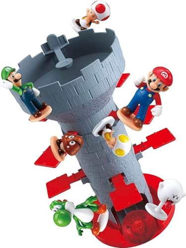 Epoch Games Super Mario Blow Up! Shaky Tower Balancing Game - Tabletop ...