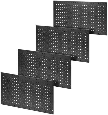 Amazon.com: Hogurity Peg Board, 4 Pack Metal Pegboard Panels Black ...