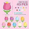 Amazon.com: Whaline 45Pcs Spring Tulip Floral Cutouts Colorful Flower ...
