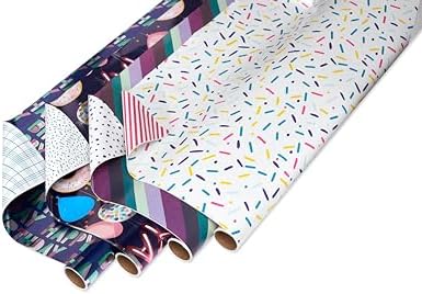 Amazon.com: American Greetings 120 sq. ft. Reversible Wrapping Paper ...