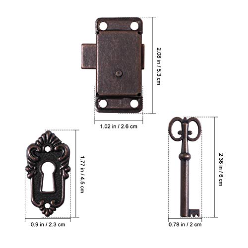 Angoily Vintage Cabinet Locks with Skeleton Keys- 6 PCS Decorative ...