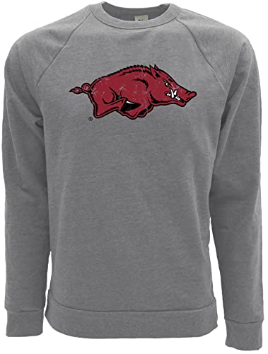 Snapklik.com : Arkansas Razorbacks Tri-Blend Crewneck Sweatshirt ...