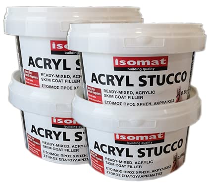 Acryl Stucco Acrylic Filler 0.8Kg (4 Tub Deal!) : Amazon.co.uk: DIY & Tools