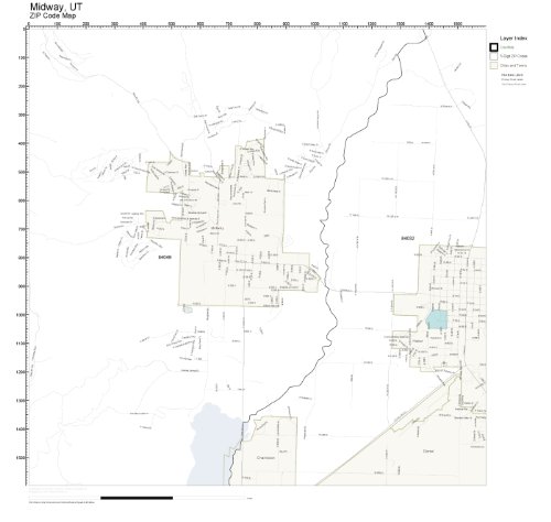 ZIP Code Wall Map of Midway, UT ZIP Code Map Not Laminated: Amazon.com ...