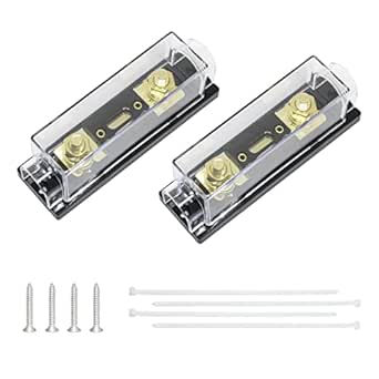 Amazon.com: Tiooka ANL Fuse Holder 2 Pack AWG Inline Fuse Holder Block ...