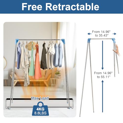 Snapklik.com : Portable Garment Rack, 15-35 Inch Collapsible Clothes ...