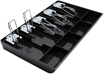 HRUNIQUE Cash Drawer Organiser Tray, Cashier Drawer Box with Coin Slot ...