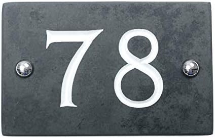 Large Engraved Black Slate house number sign - 1 to 99 available ...