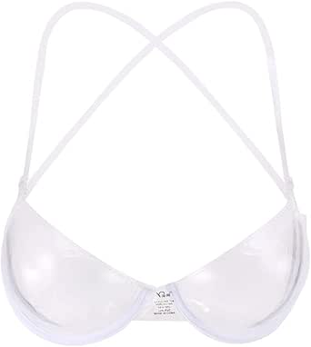 TXGMNA Womens Sheer Bra Full Coverage Transparent Clear Bra Bralette ...