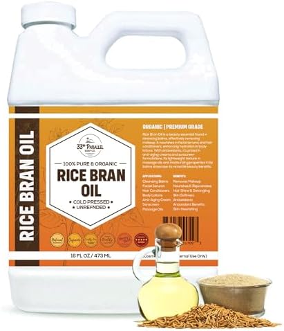 Amazon.com: ORGANIC RICE BRAN OIL (16 oz) Premium Cold Pressed ...