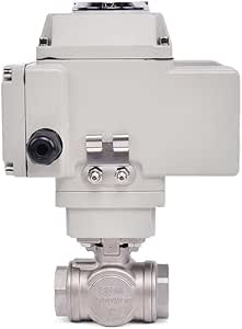 Amazon.com: Q911F-16P DN25 3 Way High Platform Motorized Ball Valve Stainless Steel Female ...