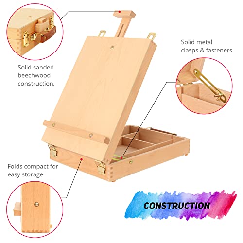Snapklik.com : Kuyal Table Top Painting Easel, Adjustable Wood Table ...