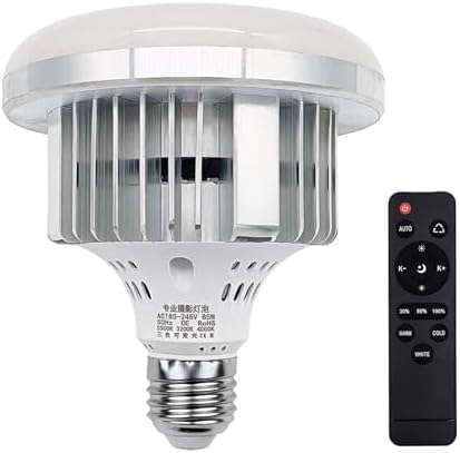 Andoer 85W LED Light Bulb 3200K-5500K Photography Lamp Bulb Energy ...