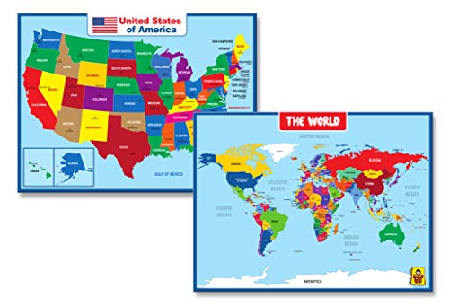 2 Post Set - UNCLE WU World Map/United State Wall Chart Poster - Want ...