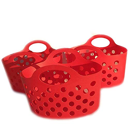 Red Durable Soft Sided Plastic Storage Baskets with Handles - for ...
