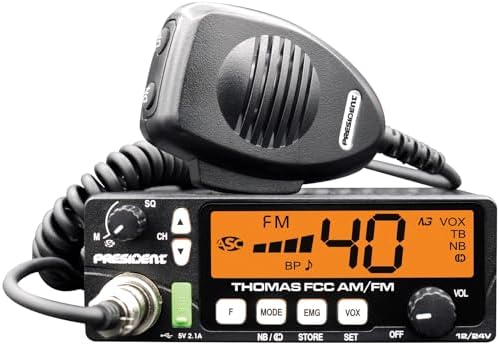 Amazon.com: President Walker III FCC AM/FM CB Radio, USB Charging ...