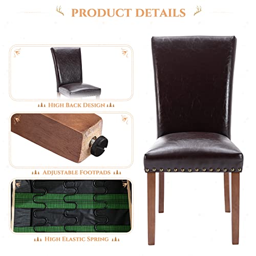Snapklik.com : PU Leather Dining Chairs Set Of 4, Upholstered Parsons ...
