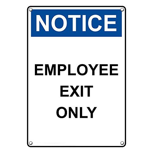 Amazon.com: Weatherproof Plastic Vertical OSHA Notice Employee Exit ...