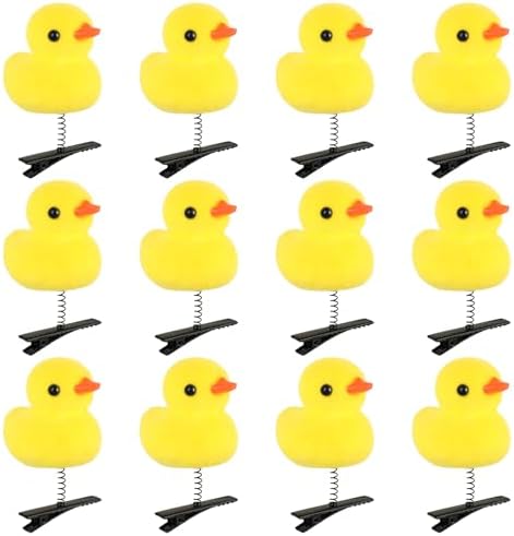 Amazon.com : FXMHEHBB 12 Pack Yellow Duck Hair Clips for Girls Women, 2 ...