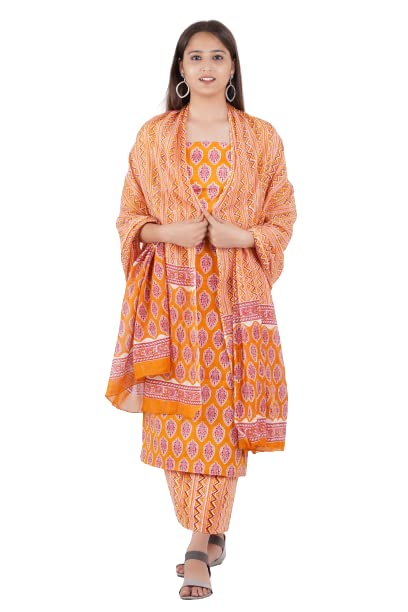 KWATCHI Womens And Girls Pure Cotton Unstiched Salwar Suit Dress ...