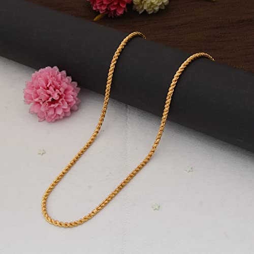 Buy ELEGANTDREAM 30 Inch Long One Gram Gold Plated Mangalya Chain ...