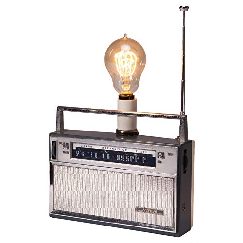 Amazon.com: Vintage Retro Radio Up-cycled Lamp with Filament Lightbulb ...