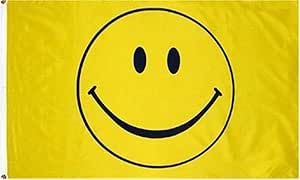 Amazon.com: 12X18 INCH BOAT Flag YELLOW Happy Smiley Face Banner Dorm ...