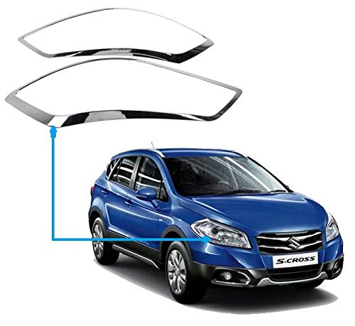 Car Head Light Chrome Moulding Cover for Maruti S-Cross (Type -1 ...