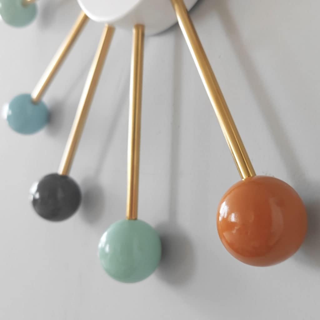 Reloj de pared – Reloj de pared grande con cuentas de haya moderno ...