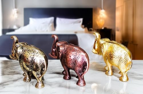 Buy MORADABAD BRASS VILLA Pure Beautiful Elephant Showpiece Decorative ...