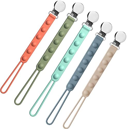 Amazon.com : Viyuse One-Piece Pacifier Clips Baby Girl-Silicone ...