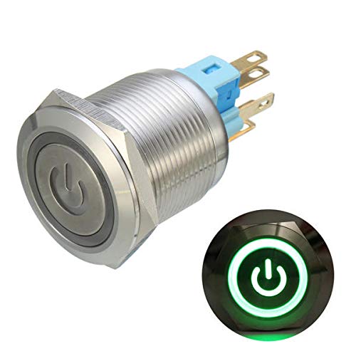 FEVERWORK 6 Pin 22mm 12V Led Light Metal Push Button Latching Switch ...