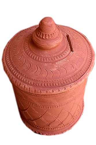 Teracota Clay Money Saving Pot - (15 X 15 Cm's, White Red) Pack of 3 ...