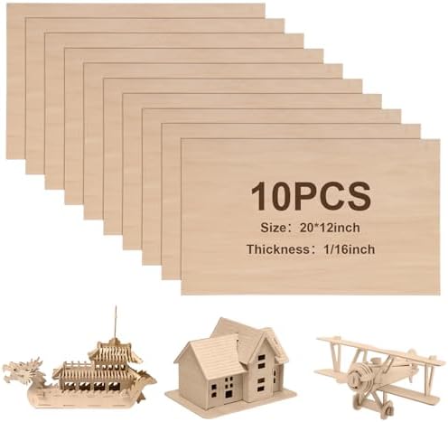 Amazon.com: Sasylvia Balsa Wood Sheets 12 x 20 x 1/16 Inch Basswood ...