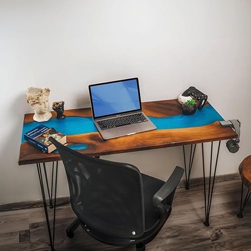 Amazon.com: Resin Epoxy Walnut Side Desk, Solid Wood Desk Top, Epoxy ...