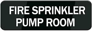 Amazon.com : Fire Sprinkler Pump Room Sign, Signage White/Black Plastic ...