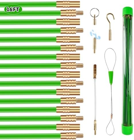 MeilsurY Fish Tape Wire Puller,22FT Fiberglass Fishing Wire, Wire ...