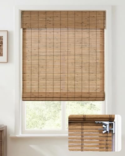 Amazon.com: UNISHADES No Drill Cordless Bamboo Roman Shades, Light ...