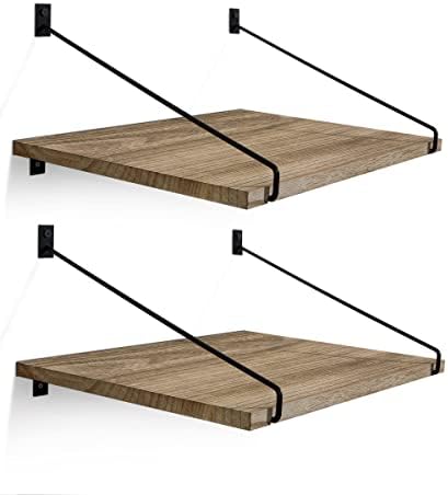Amazon.com: Tectocker-DOU Set of 2 Deep Floating Shelves; Wall Mounted Book Shelf for Living ...
