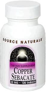 Amazon.com: Source Naturals Copper Sebacate 22mg, 120 Tablets (Pack of ...