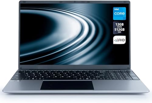 ANMESC Laptop Computer 15.6" with 1080P FHD Display, Quad-Core Intel ...