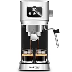 Amazon.com: Geek Chef Espresso Machine, 20 Bar Coffee Machine, Fast Heating Automatic, Latte ...