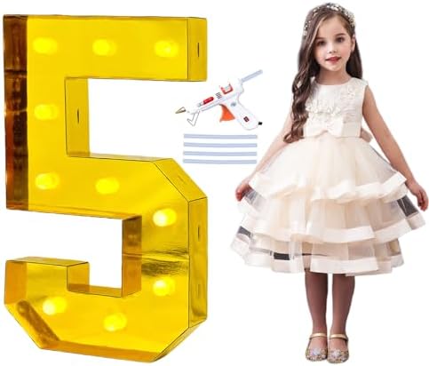 STROLITE Marquee Light Up Numbers 5, Marquee Numbers Sign Light 5, Cool ...
