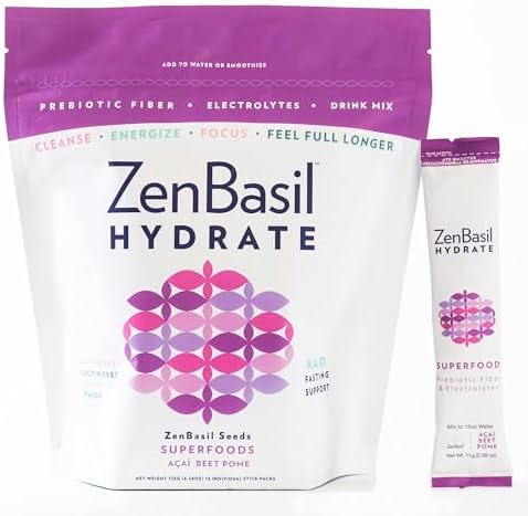 Amazon.com: Zen Basil Hydrate - Acai Pomegranate Beet Electrolyte Drink ...