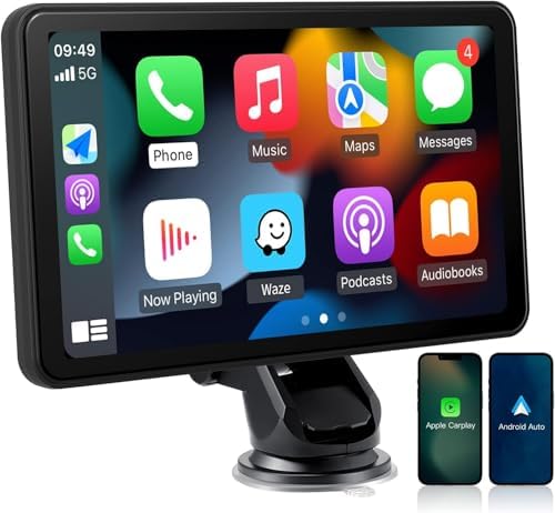 CARABC 7" Wireless CarPlay & Wireless Android Auto Touch Screen Car ...